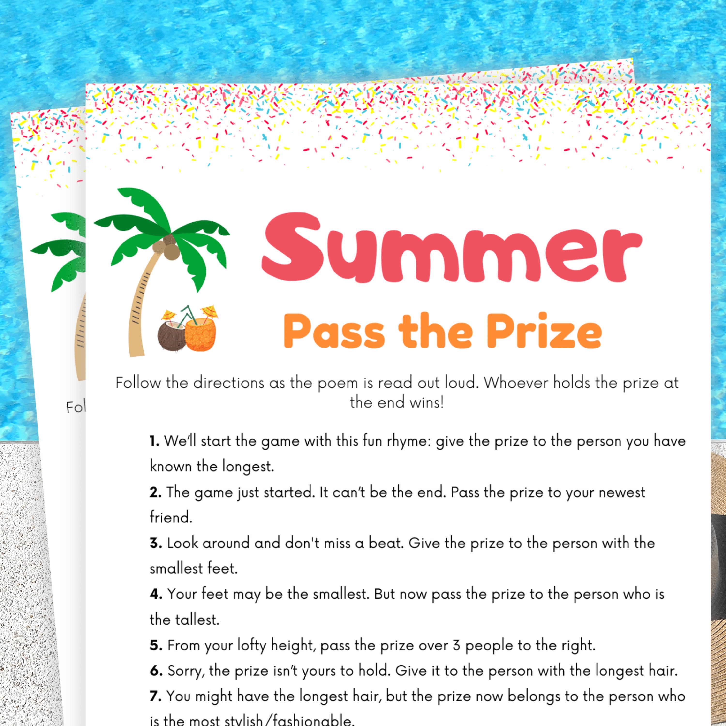 Summer Games, Pass the Prize, Summer Party Games, Summertime Games ...