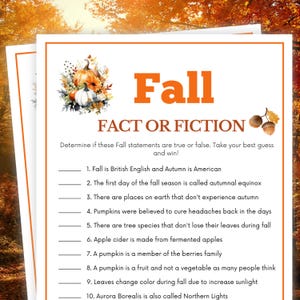 Fall Games, Fact or Fiction, Fall Games for Kids, Fall Games for Adults ...