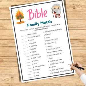 Bible Games, Bible Family Match Game, Bible Games Printable, Womens ...