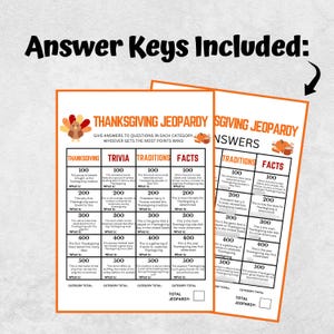 Thanksgiving Jeopardy, Thanksgiving Printable Games, Jeoparty, Fall ...