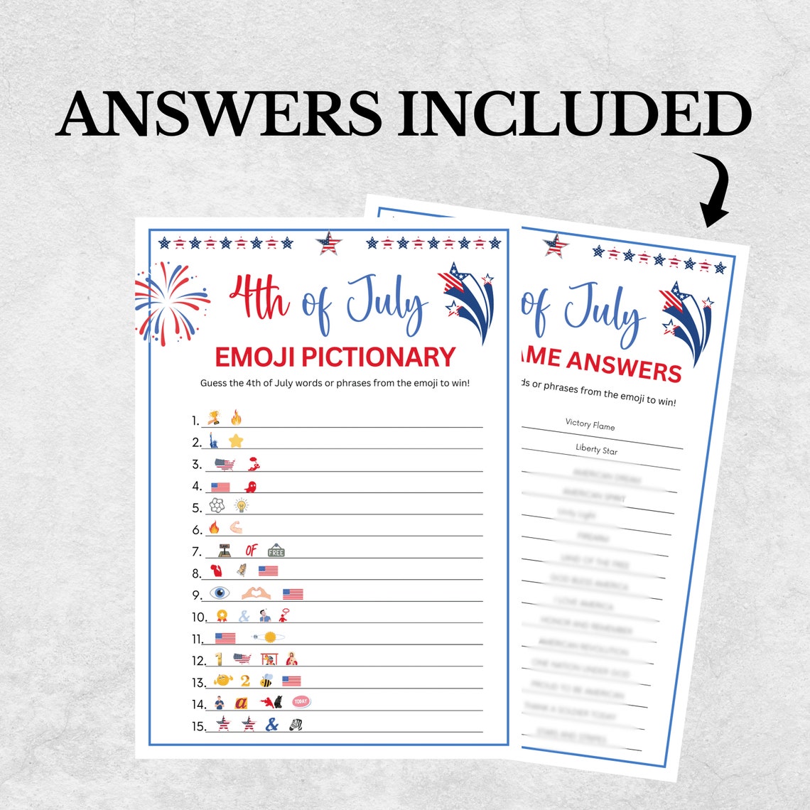 4th of July Emoji Trivia, 4th of July Games, Independence Day Game ...