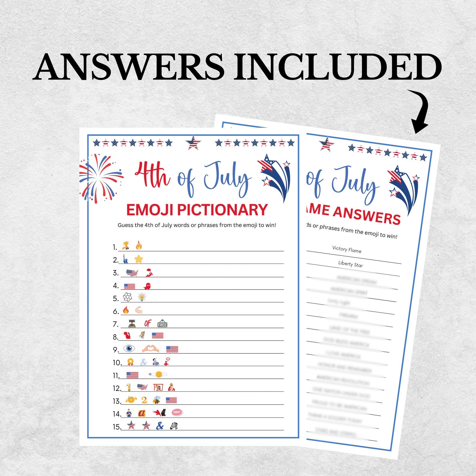 4th of July Emoji Trivia, 4th of July Games, Independence Day Game ...