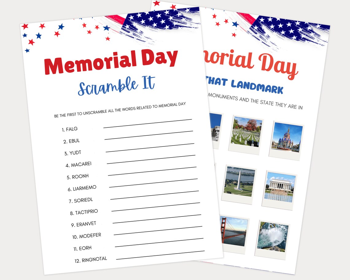 Memorial Day Games, Memorial Day Games for Kids and Adults, Memorial ...