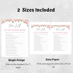 Mothers Day Games, How Well Do You Know Mother, Guess Who Knows Mom ...