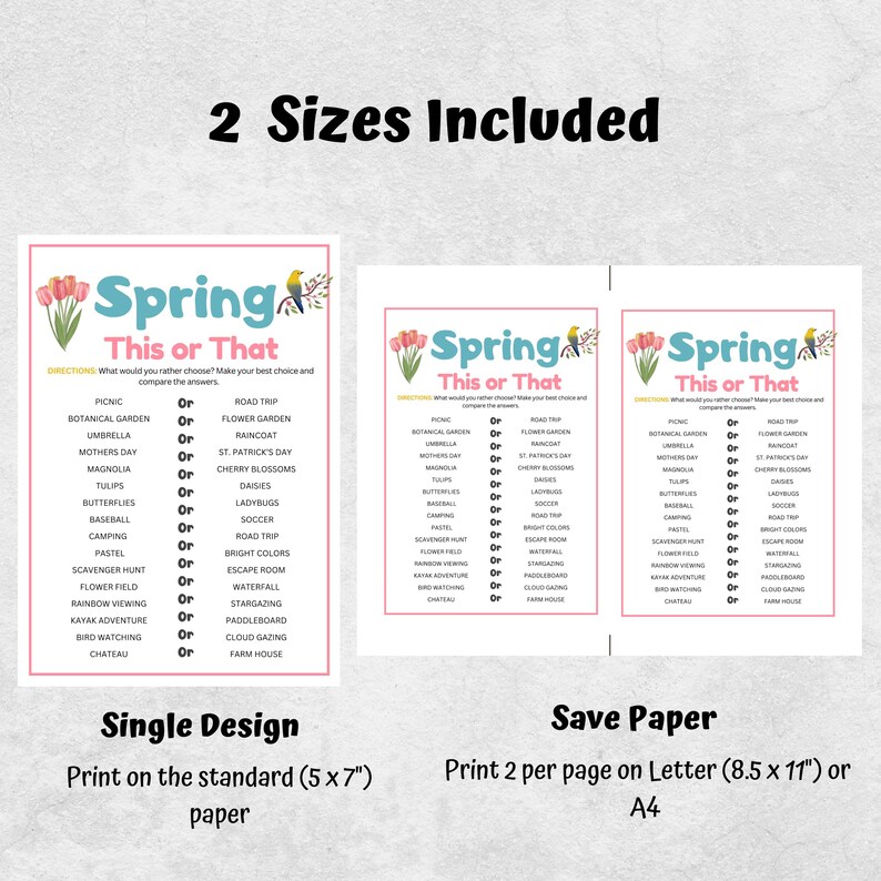 Spring Games, This or That, Spring Party Games, Spring Games for Kids ...