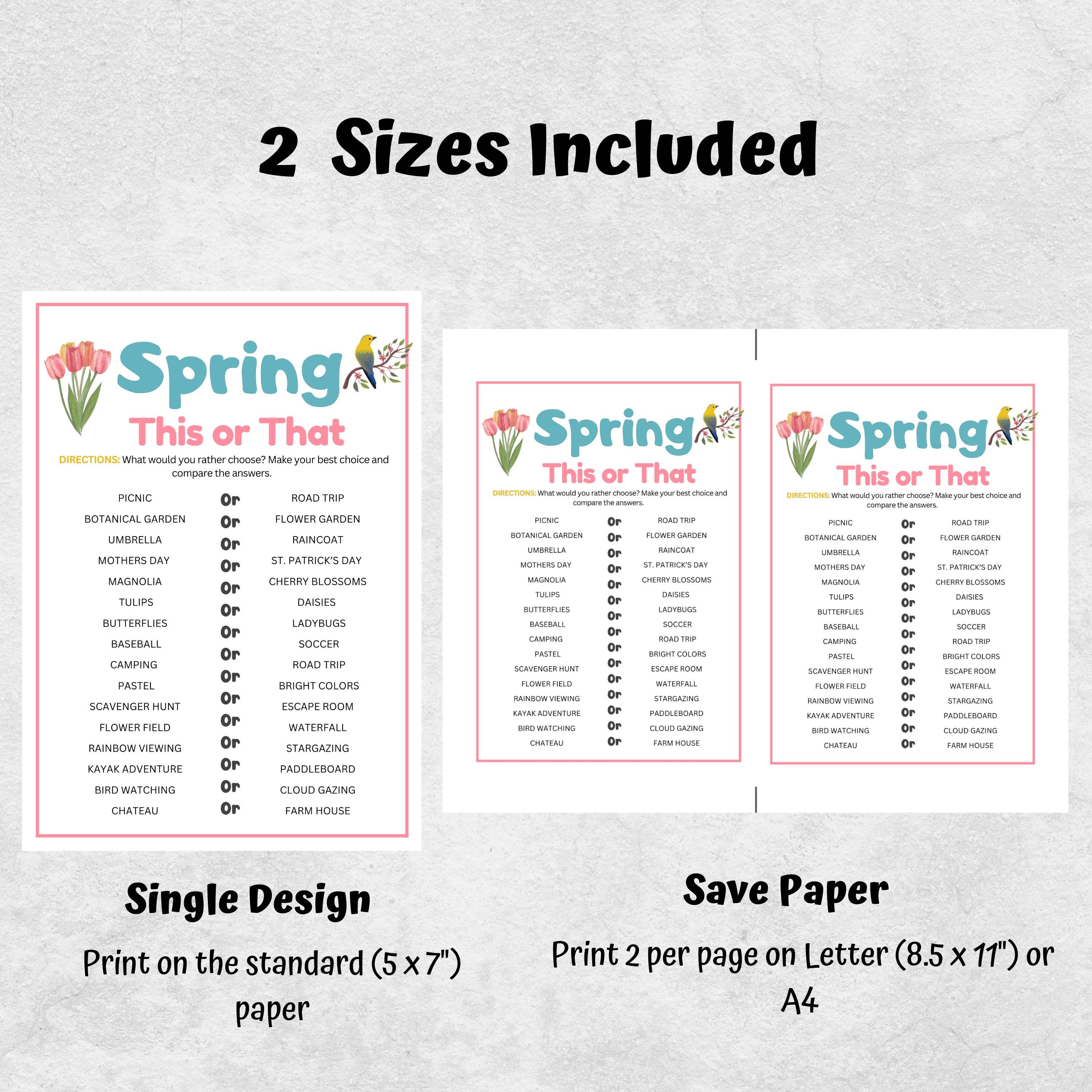 Spring Games, This or That, Spring Party Games, Spring Games for Kids ...