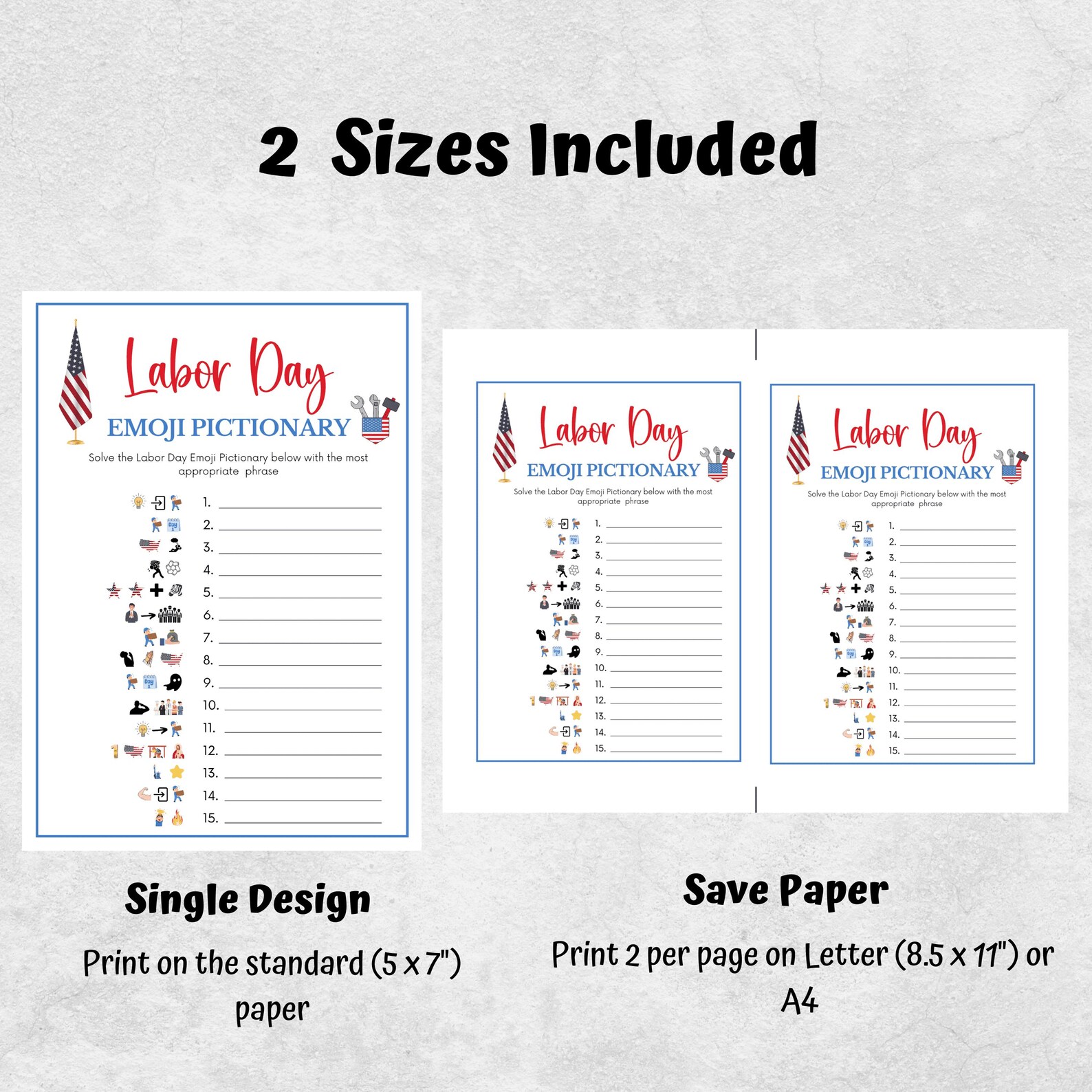 Labor Day Emoji Pictionary, Labor Day Games, Labor Day Party Games ...