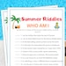Summer Who Am I Riddles, Summer Games, Summer Games for Kids ...