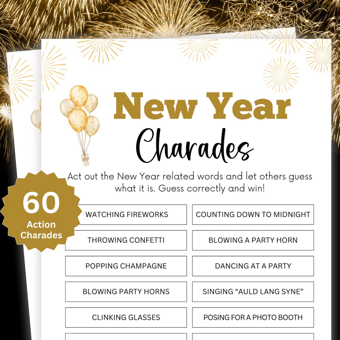 New Year Games, Charades, New Year Party Games, New Year's Eve ...