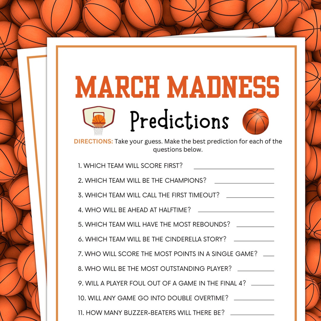 March Madness Games, Predictions, March Madness Party Games, Basketball ...