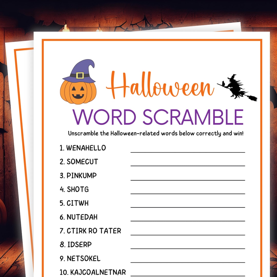 Halloween Games, Word Scramble, Halloween Party Games, Slumber Party ...