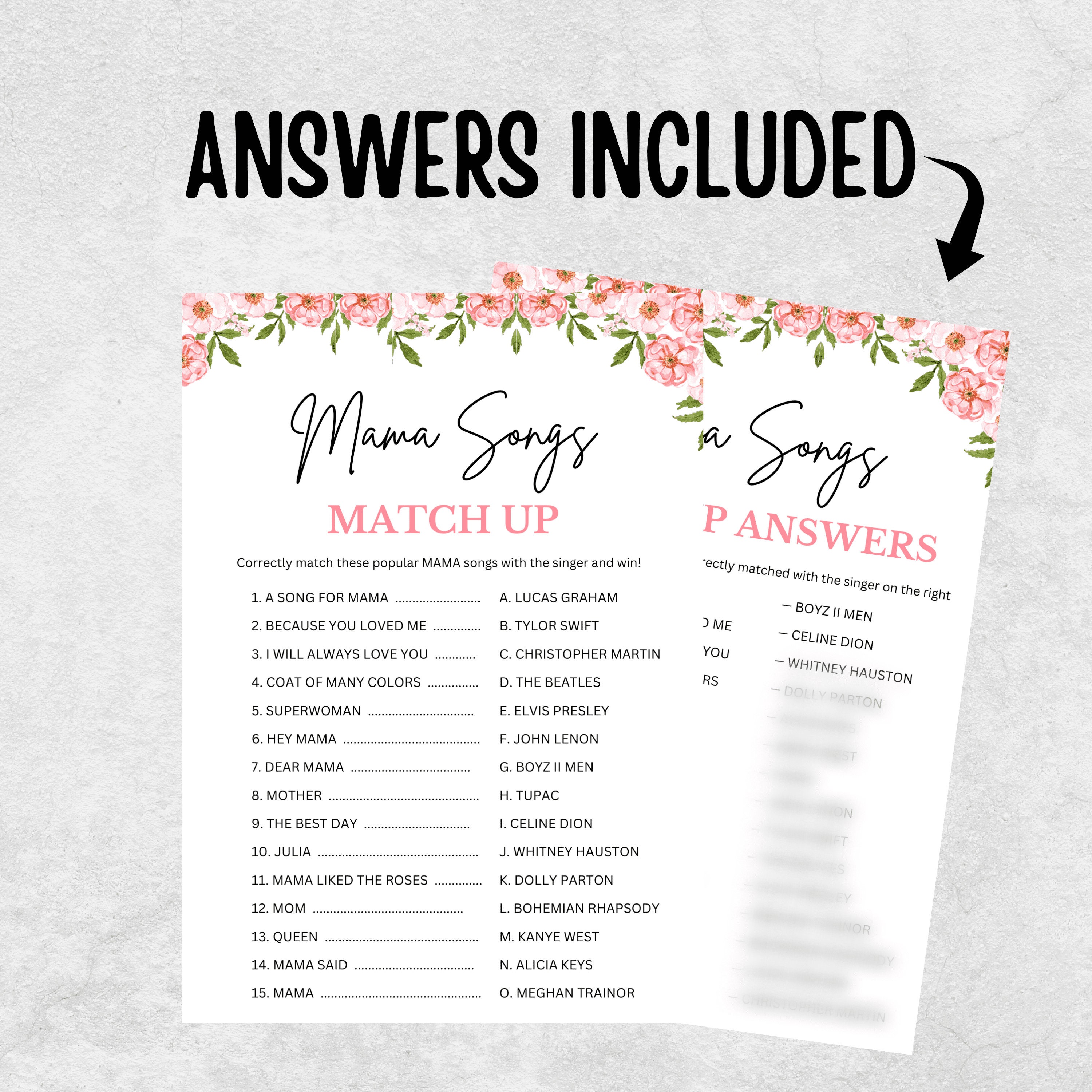 Mothers Day Trivia, Mama Songs Match Up, Mothers Day Games for Kids ...