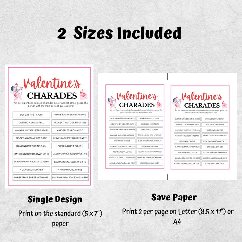 Valentines Day Games, Charades, Valentines Games, Galentines Games ...