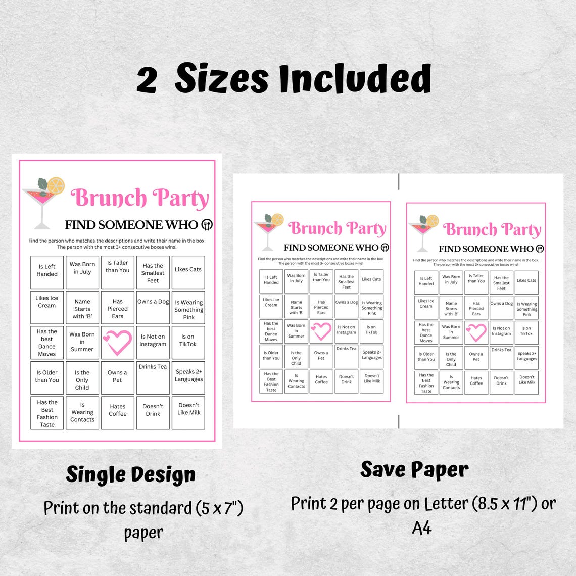 Brunch Party Games, Find Someone Who BINGO, Brunch Games, Birthday ...