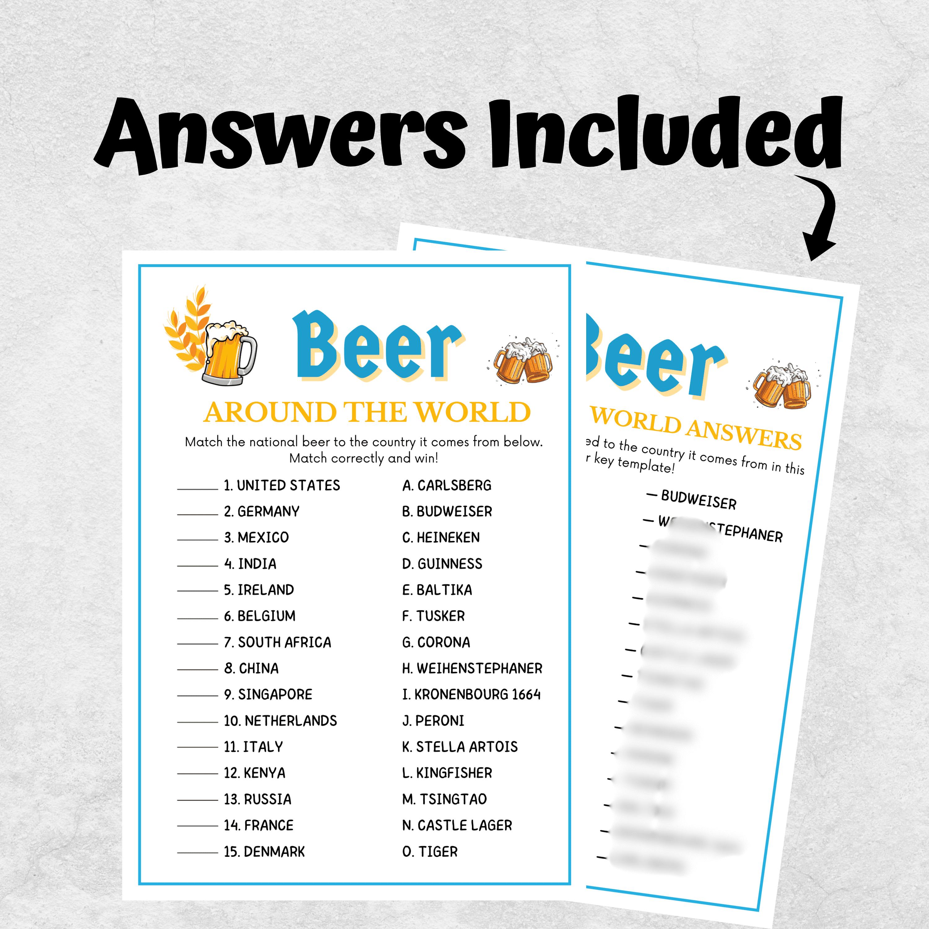 Beer Trivia, Drinking Party Games, Oktoberfest Games, Oktoberfest Party ...