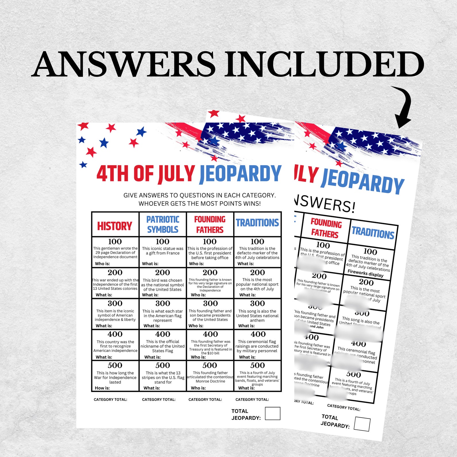 4th of July Games, 4th of July Jeopardy, Independence Day Games ...