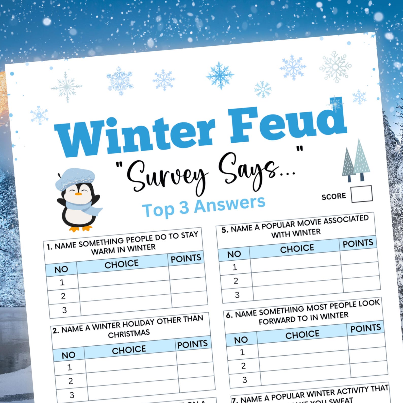 Winter Games, Winter Feud, Winter Trivia, Winter Party Games, Winter ...