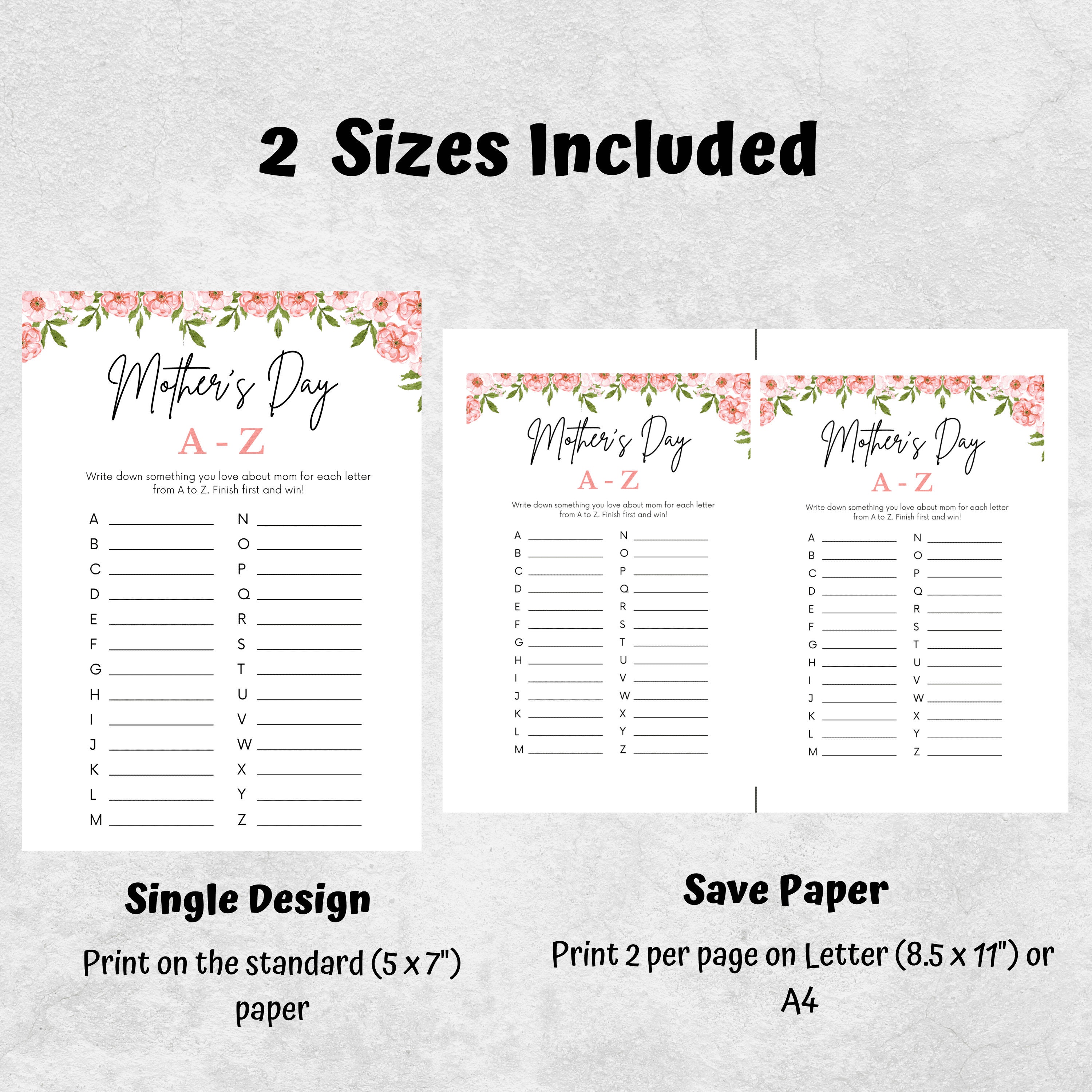 Mothers Day A-Z Race, Mothers Day Games, Party Games for Kids, Adults ...