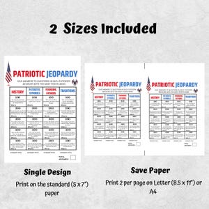 Patriotic Games, Patriotic Jeopardy, Patriotic Party Games, Printable ...