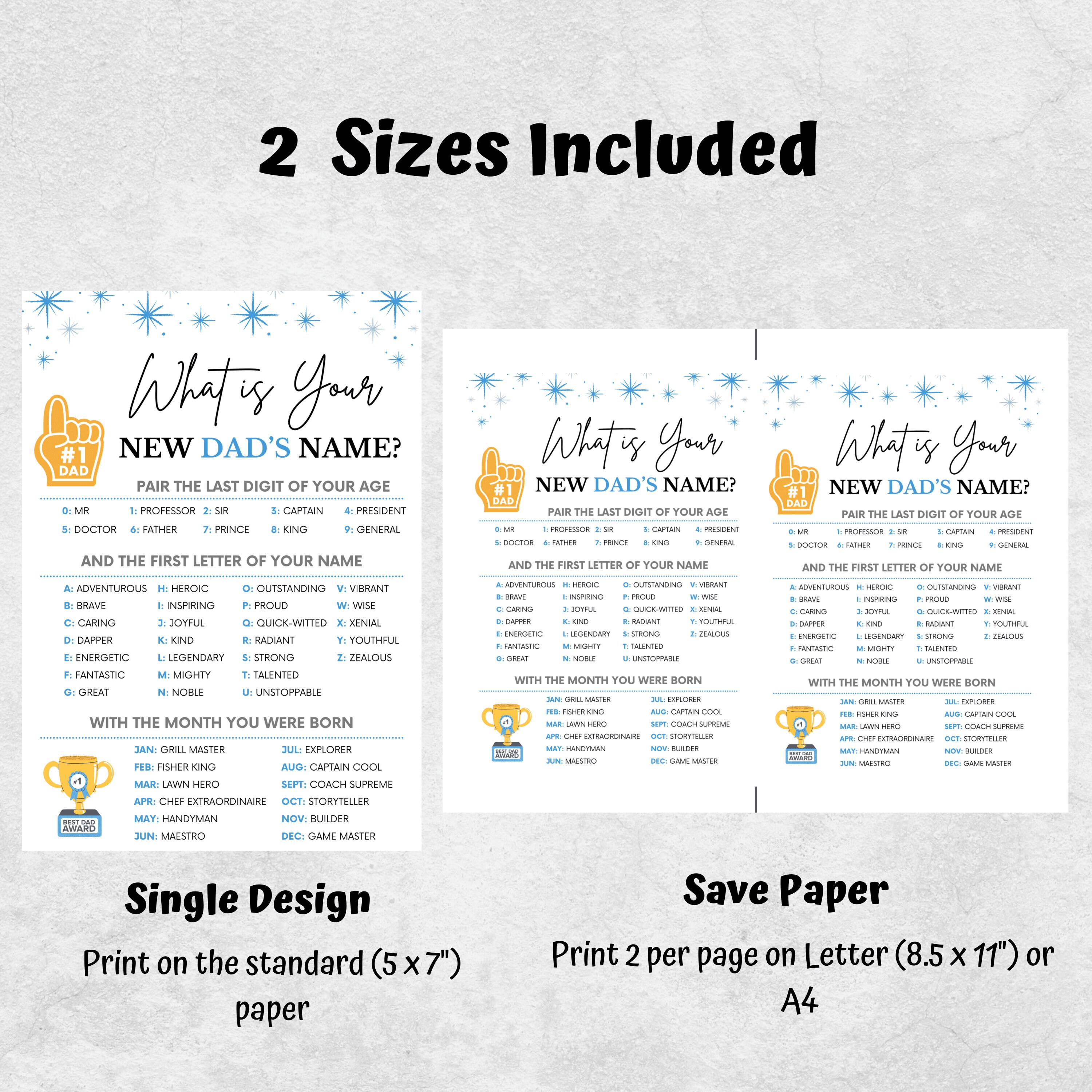 Fathers Day Games, What is Your New Dads Name?, Fathers Day Games for ...