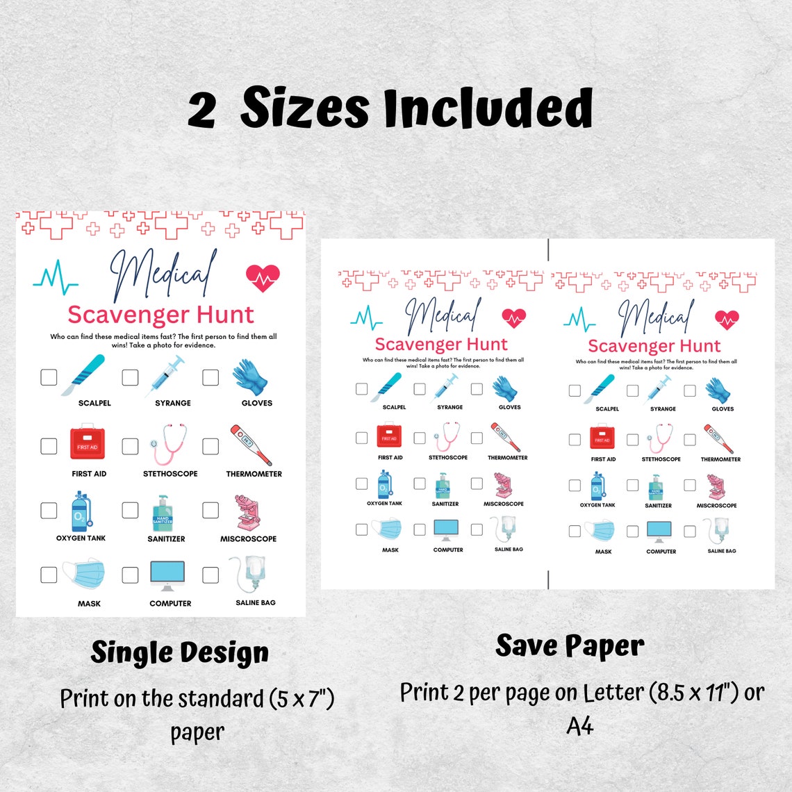 Medical Games, Scavenger Hunt Pictionary, Medical Party Games for ...