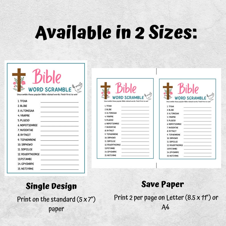 Bible Games, Bible Word Scramble, Printable Bible Games for Kids ...
