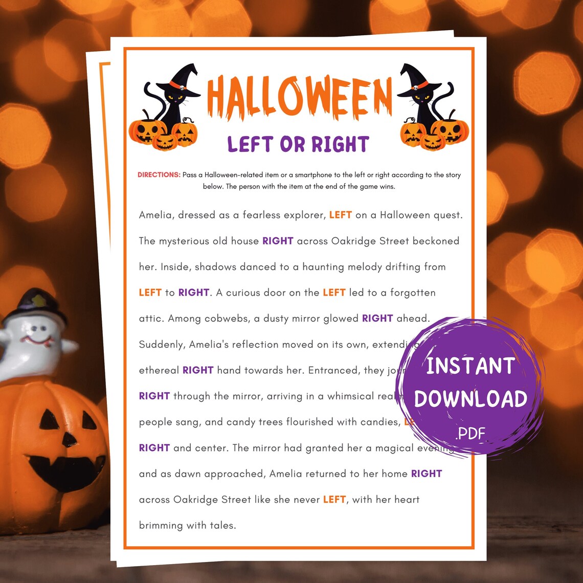 Halloween Left Right Game, Halloween Games for Kids and Adults ...