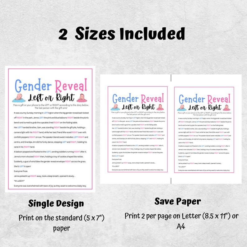 Gender Reveal Games, Left or Right, Blue Pink Gender Reveal, Gender ...