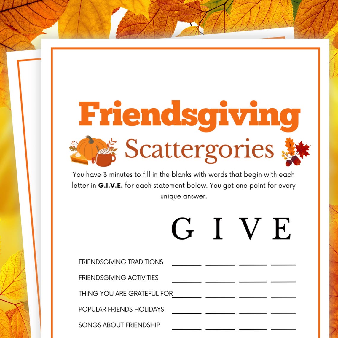 Friendsgiving Games, Scattergories, Friendsgiving Party Games ...