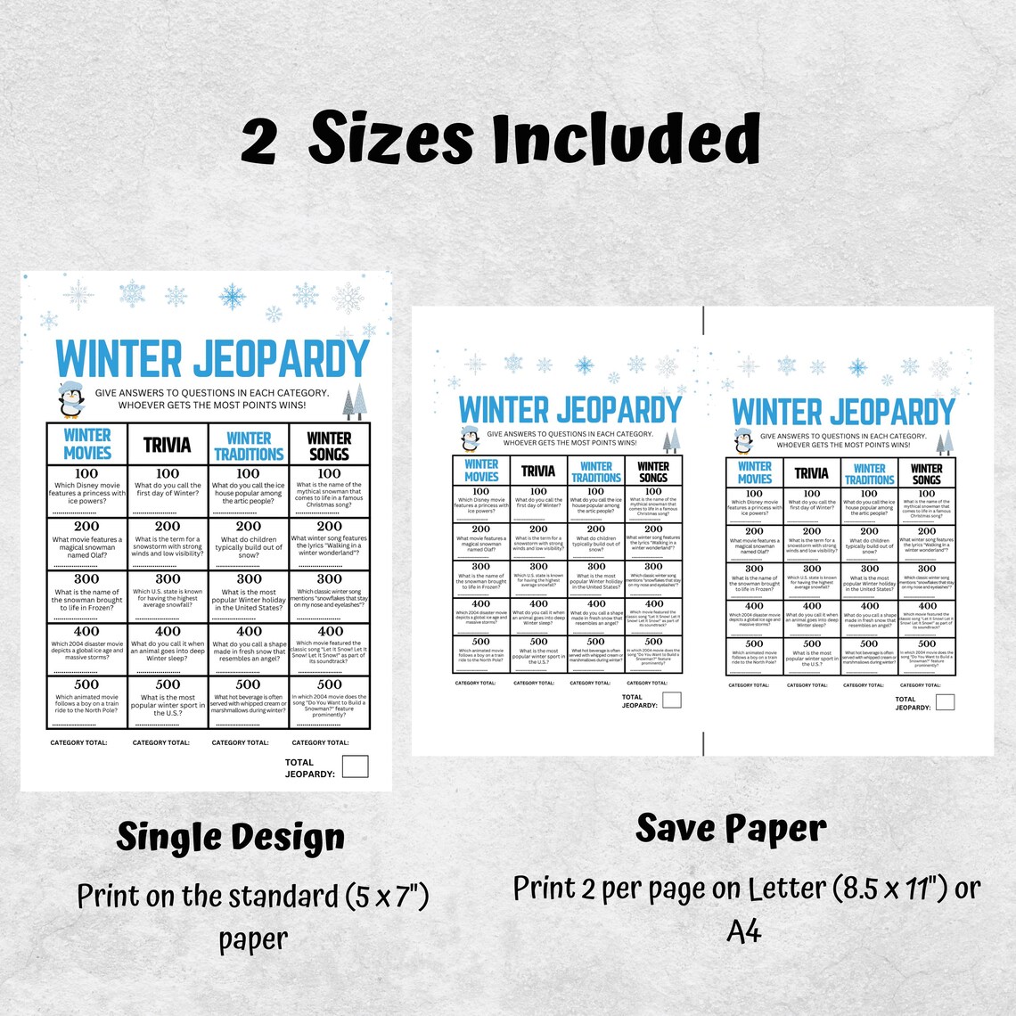 Winter Games, Winter Jeopardy, Winter Party Games, Winter Games for ...