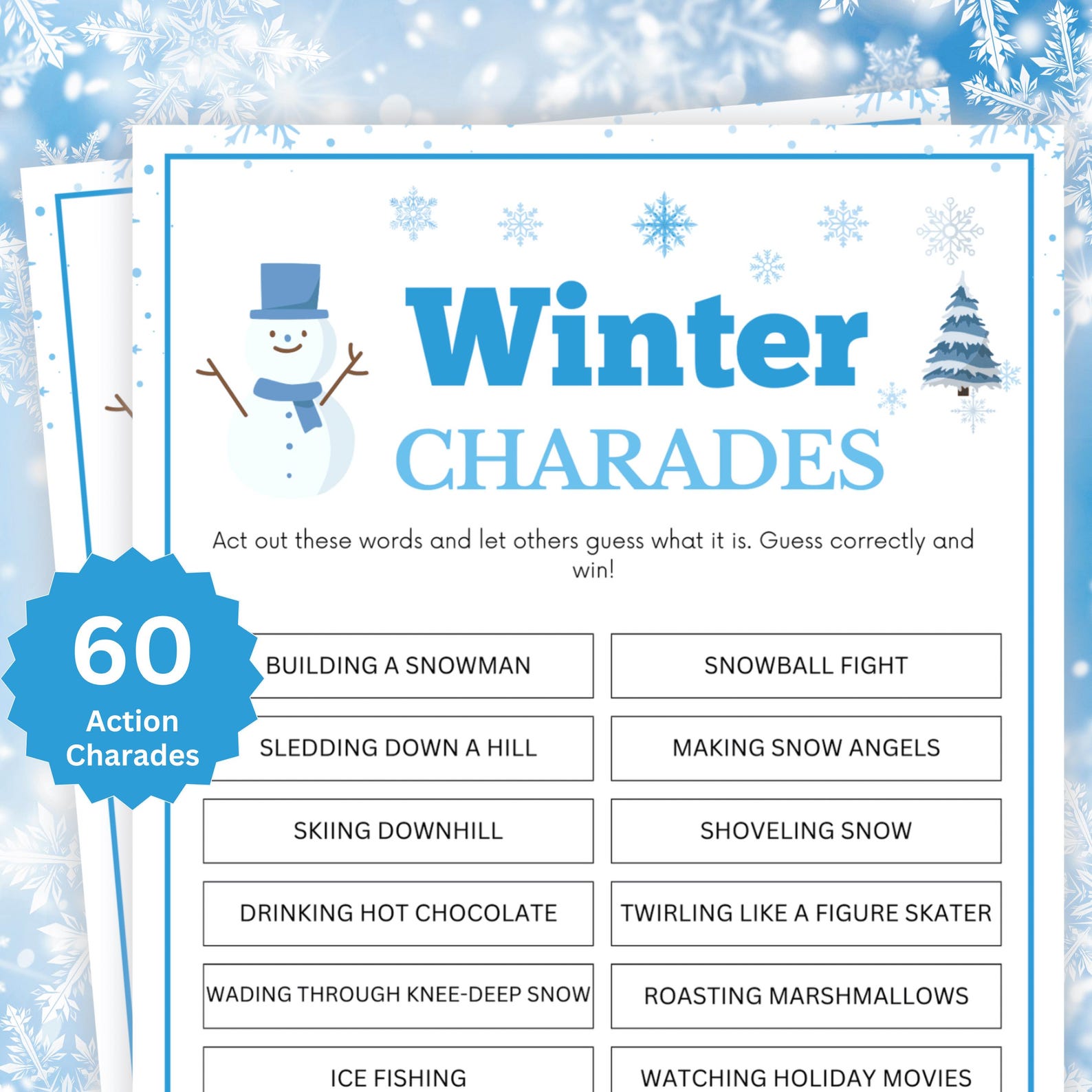 Winter Games, Charades, Winter Party Games, Winter Class Games, Office ...