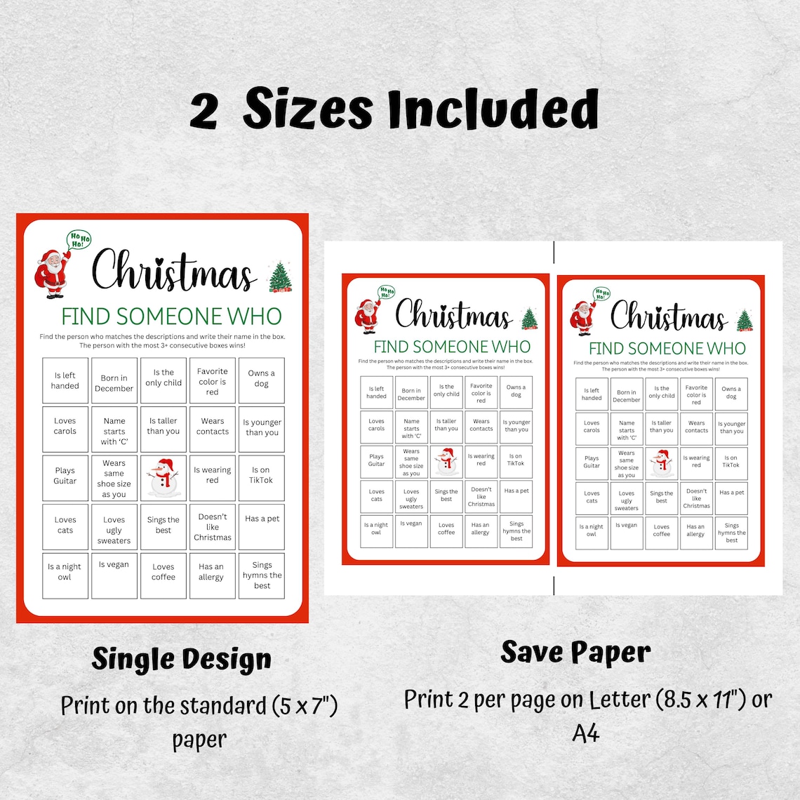 Christmas Games, Find Someone Who, Christmas BINGO, Christmas Party ...