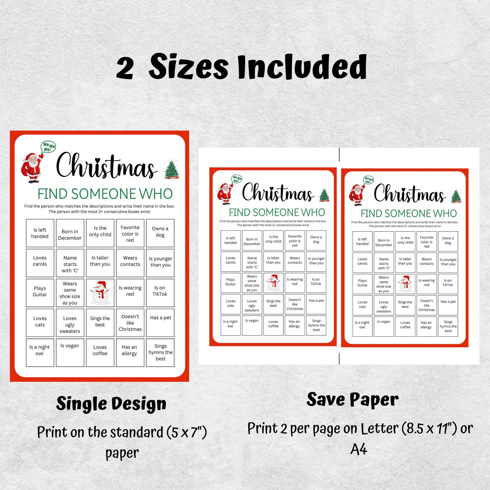 Christmas Games, Find Someone Who, Christmas BINGO, Christmas Party ...