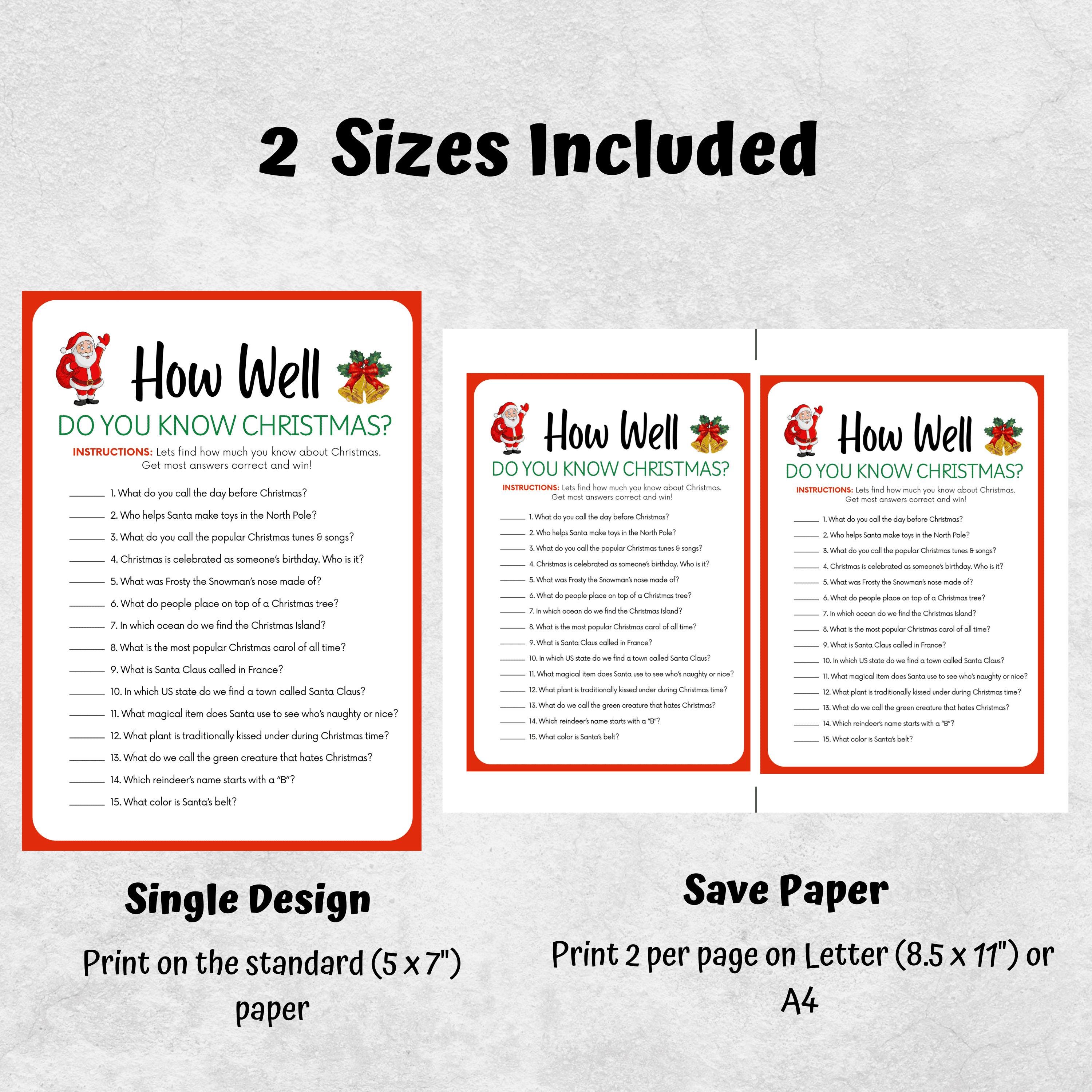 Christmas Games, How Well Do You Know Christmas?, Christmas Party Games ...