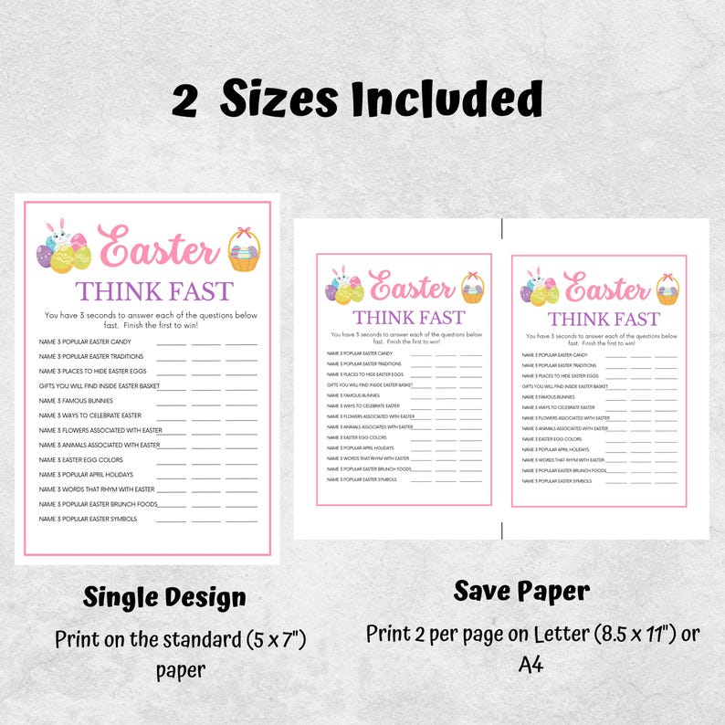 Easter Games, Think Fast, Easter Party Games, Easter Game for Kids ...