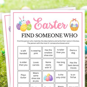 Easter Games, Easter Find Someone Who Bingo, Easter BINGO, Easter Game ...