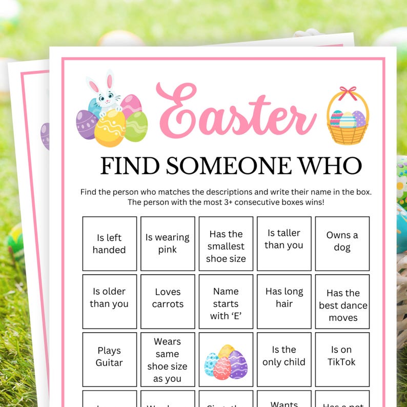 Easter Games, Easter Find Someone Who Bingo, Easter BINGO, Easter Game ...
