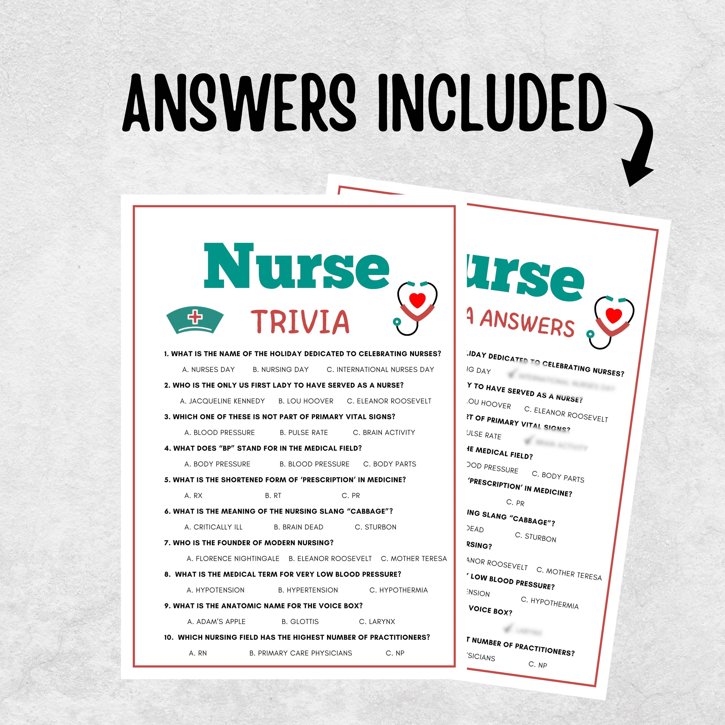Nurse Trivia, Nurse Games, Nurse Party Games, Nurse Graduation Games ...