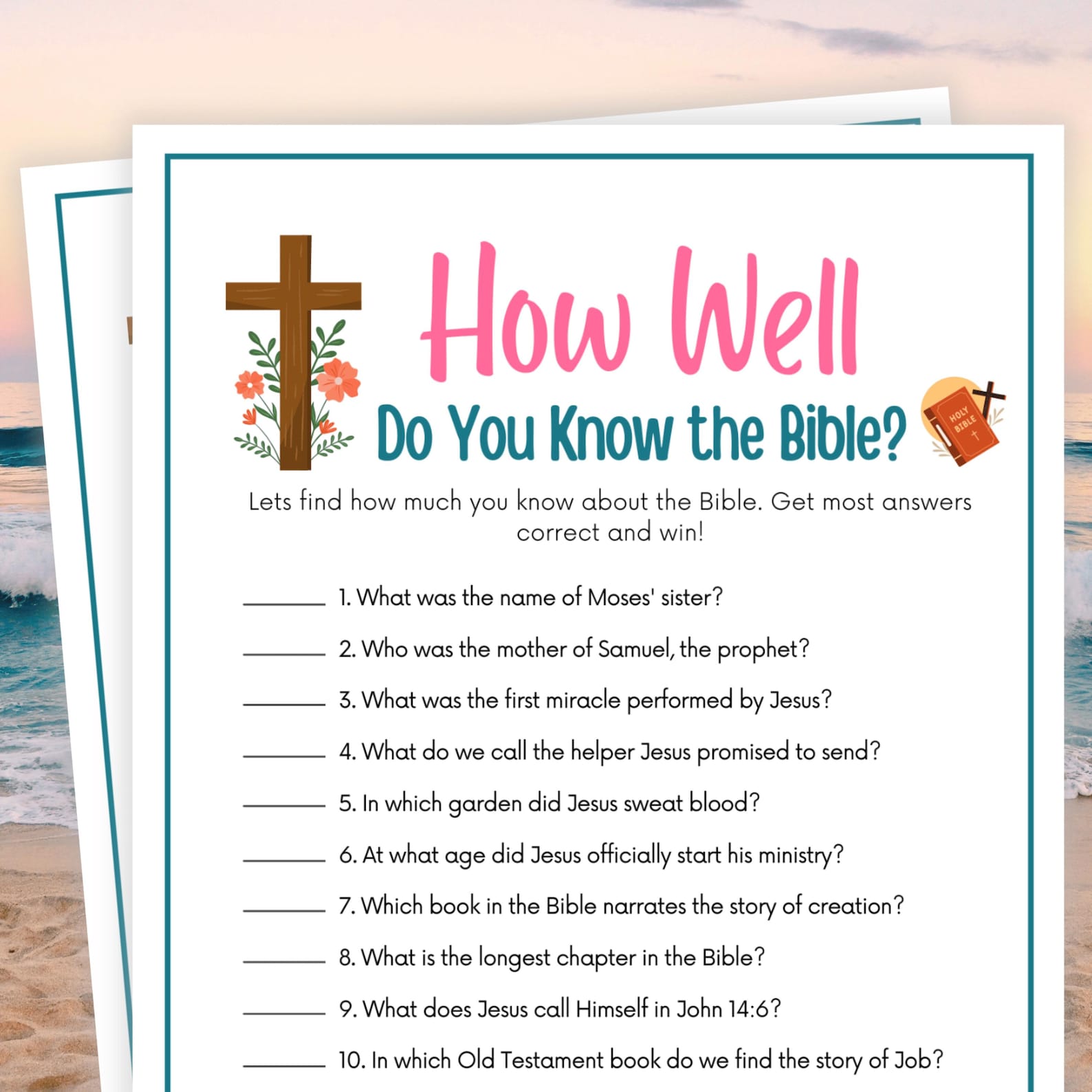 Bible Trivia, How Well Do You Know the Bible, Bible Games, Bible Games ...