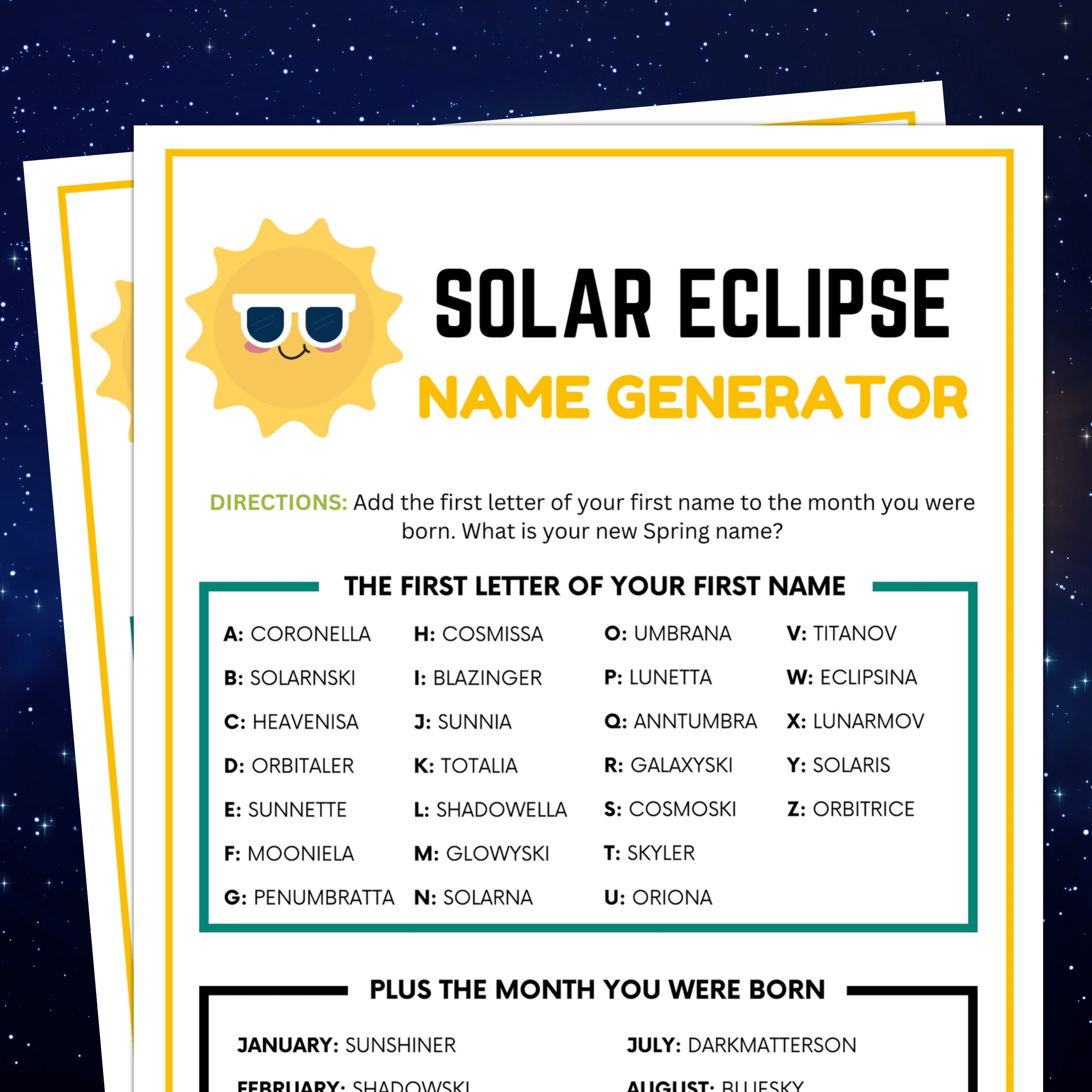 Solar Eclipse Games, What is Your Eclipse Name?, Eclipse Name Generator ...