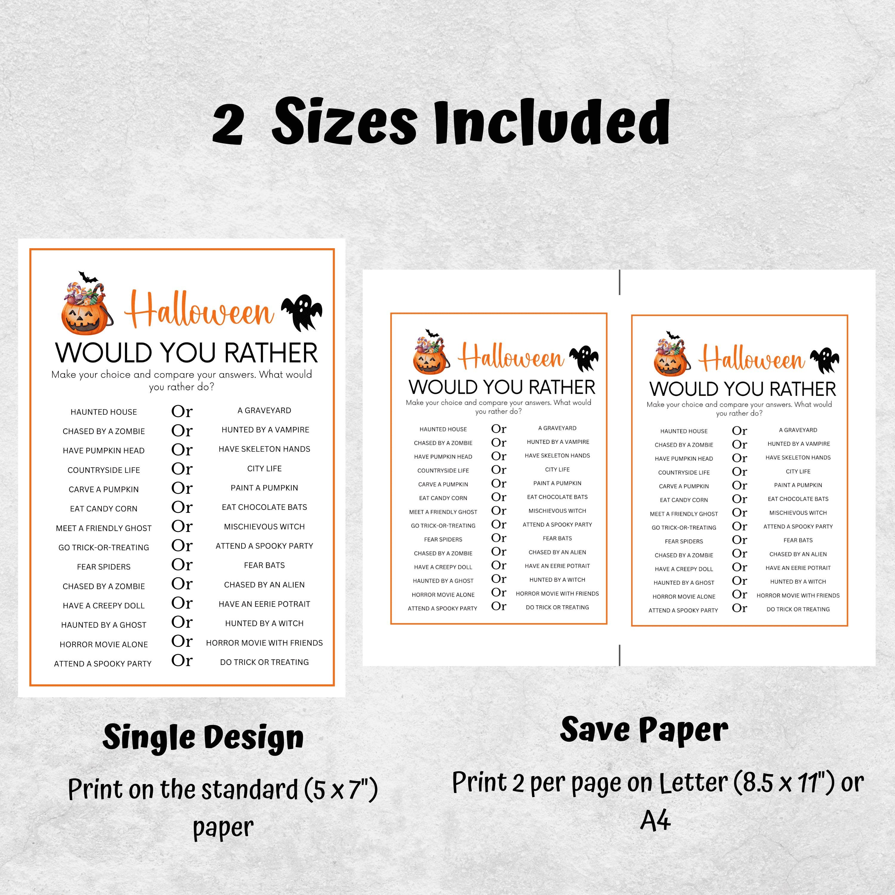 Halloween Games, Would You Rather, Halloween Party Games ...