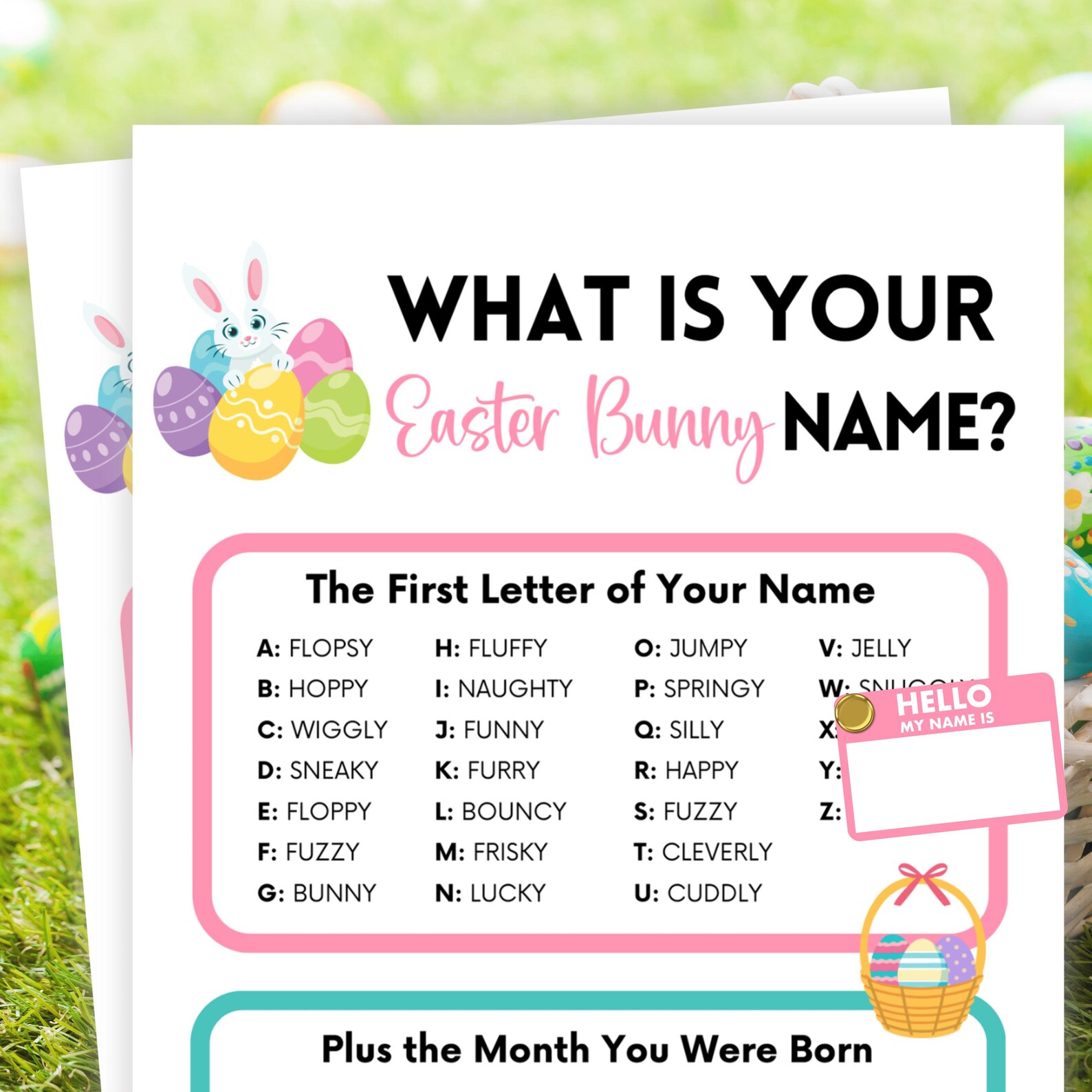 Easter Games, Whats Your Easter Bunny Name?, Bible Games, Easter Game ...