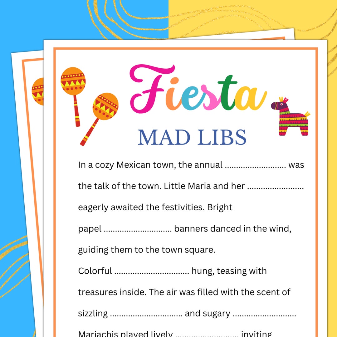 Fiesta Party Games, Madlibs, Fiesta Games, Birthday Fiesta Games ...