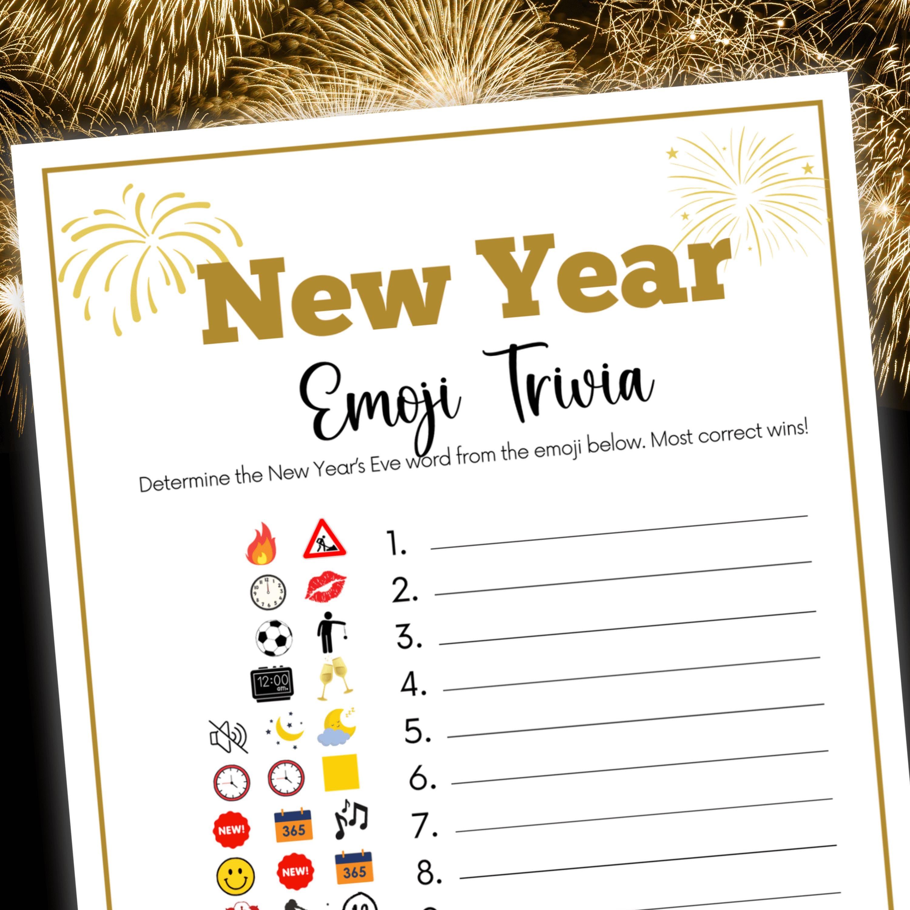New Year Games, Emoji Trivia, New Year Party Games, New Year's Eve ...