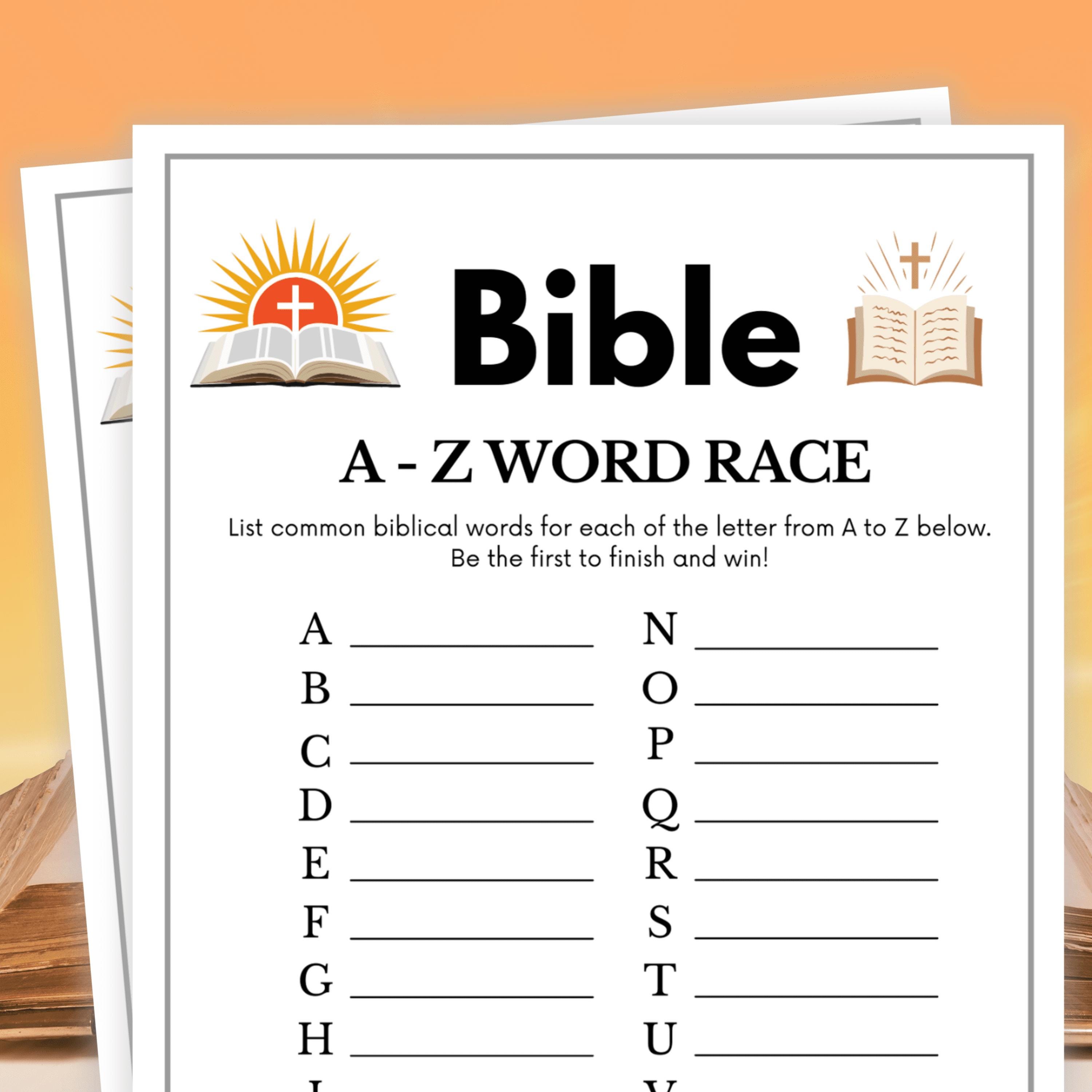 Bible Games, Biblical Words A to Z Word Race, Bible Study Games, Womens ...