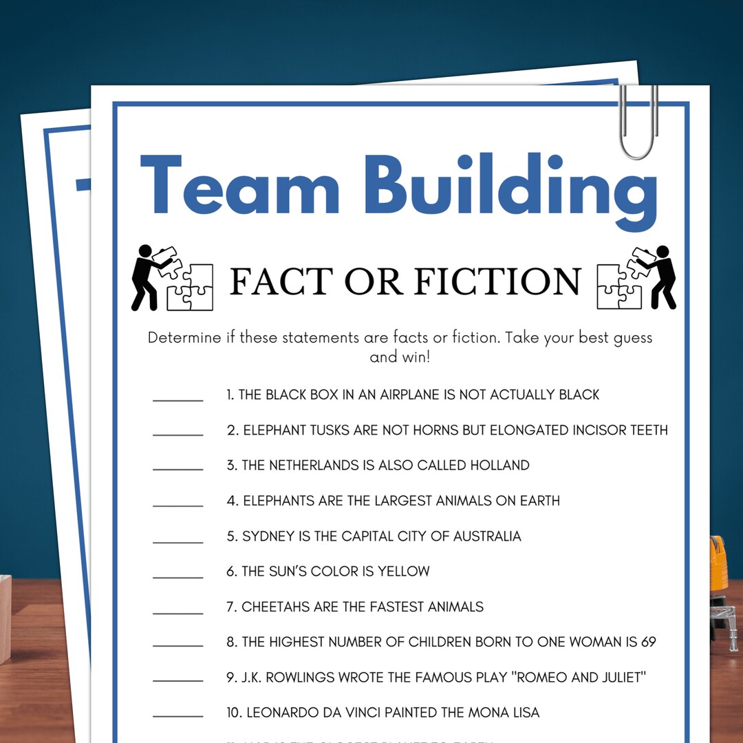 Team Building Games, Fact or Fiction, Team Building Trivia, Party Games ...