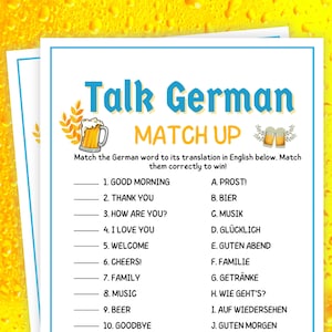 German Words Trivia, German Words Match Up, Oktoberfest Games ...