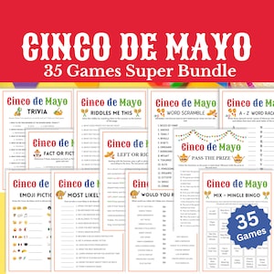 Cinco De Mayo Games Bundle, 35 Game SUPER Bundle, Cinco De Mayo Party ...