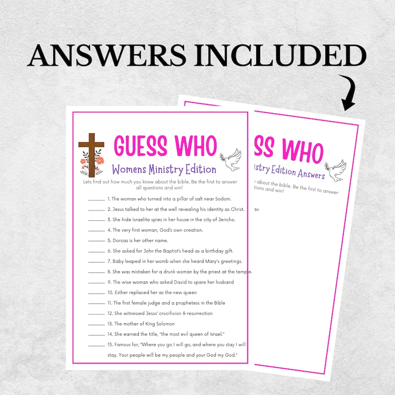Womens Ministry Games, Guess Who, Womens Retreat Games, Womens Guild ...