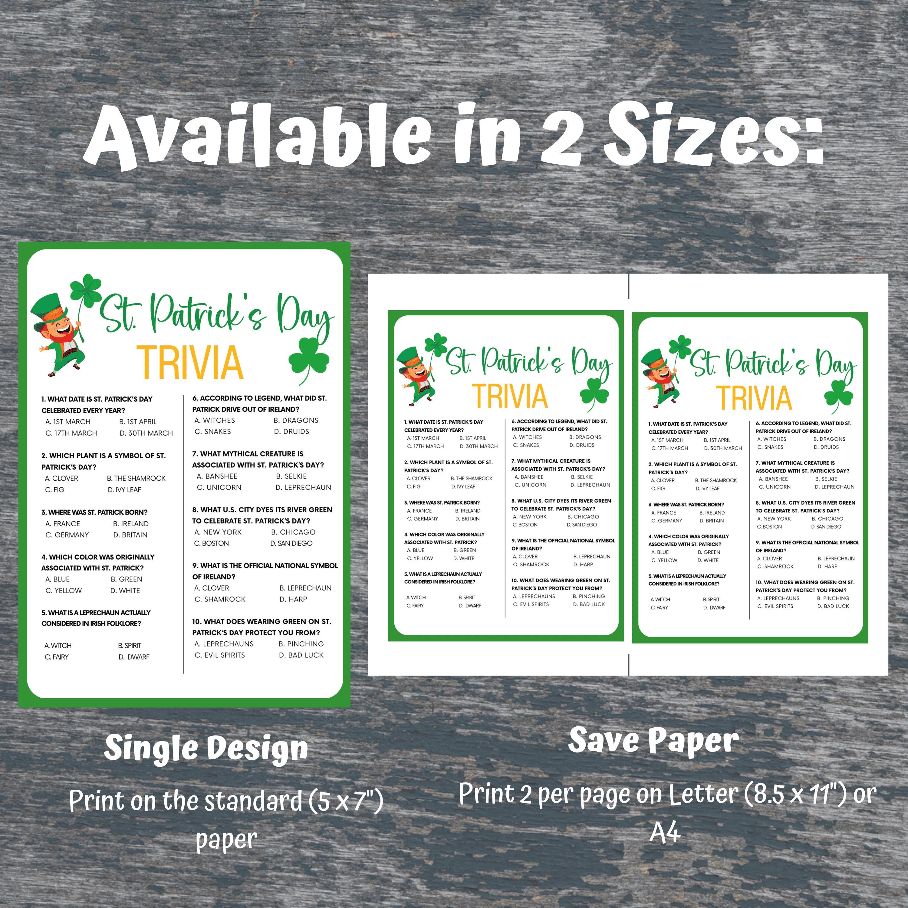 St Patricks Day Games, 50 Games SUPER Bundle, St Patrick's Day Party ...